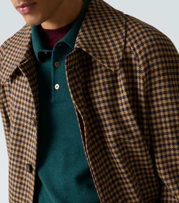 Rubinacci Houndstooth Virgin Wool Coat