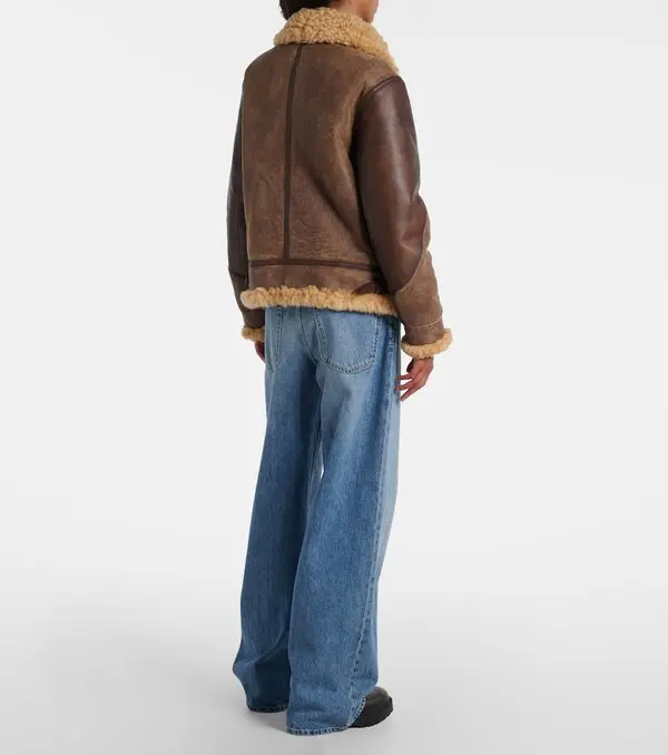 Ralph Lauren Leather Shearling-trimmed Jacket - Brown