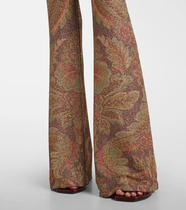 Etro Printed Flared Jersey Pants - Multicoloured