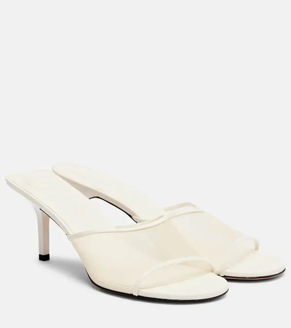 Jacquemus Leather-trimmed Canvas Sandals - White