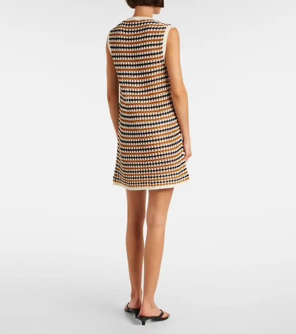 ERES Inedit Open-knit Cotton-blend Polo Dress - Multicoloured