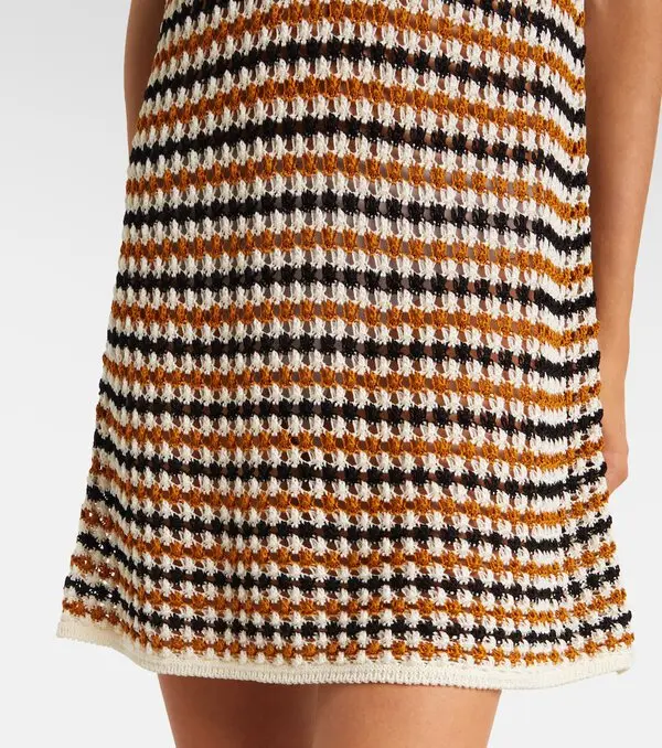 ERES Inedit Open-knit Cotton-blend Polo Dress - Multicoloured