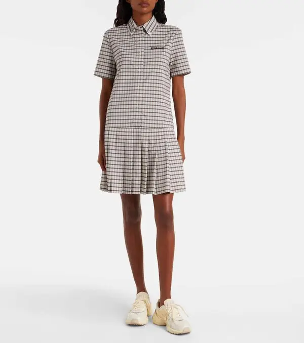 Tory Burch Plaid Pleated Mini Dress
