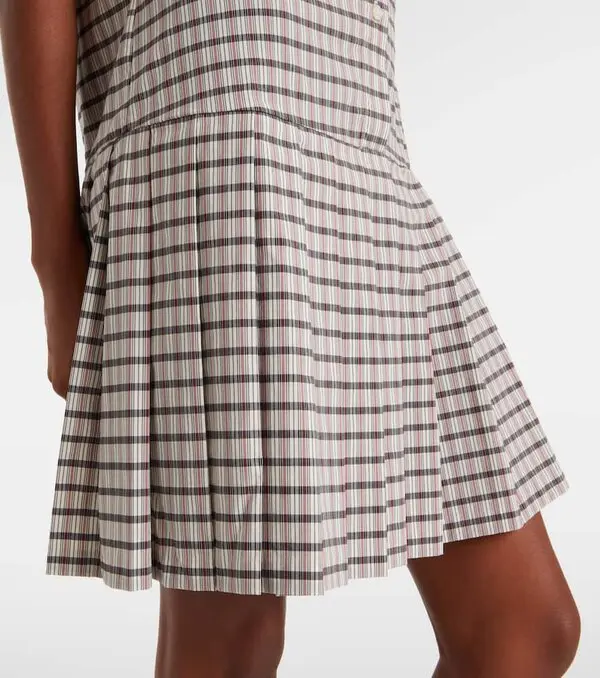 Tory Burch Plaid Pleated Mini Dress