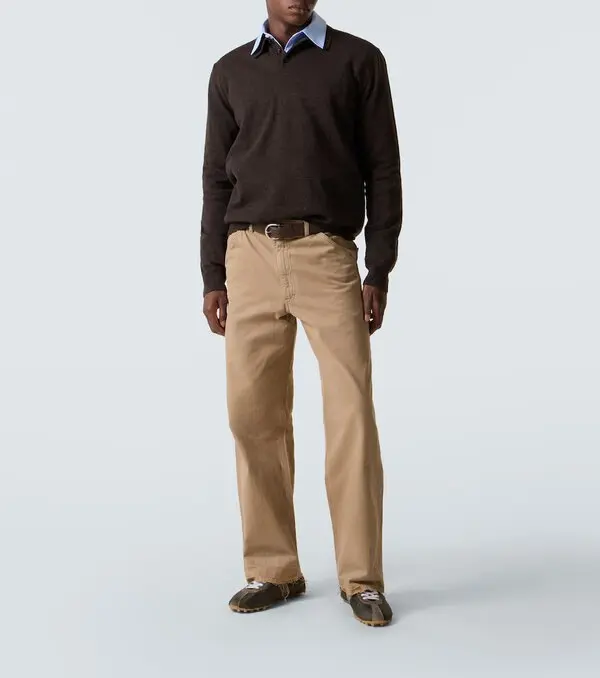 MAISON MARGIELA Wool Polo Sweater - Brown