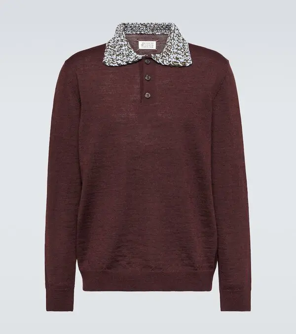 MAISON MARGIELA Wool Polo Sweater - Red