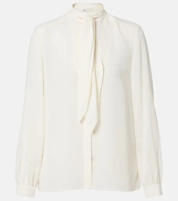 Tory Burch Tie-neck Georgette Blouse - White