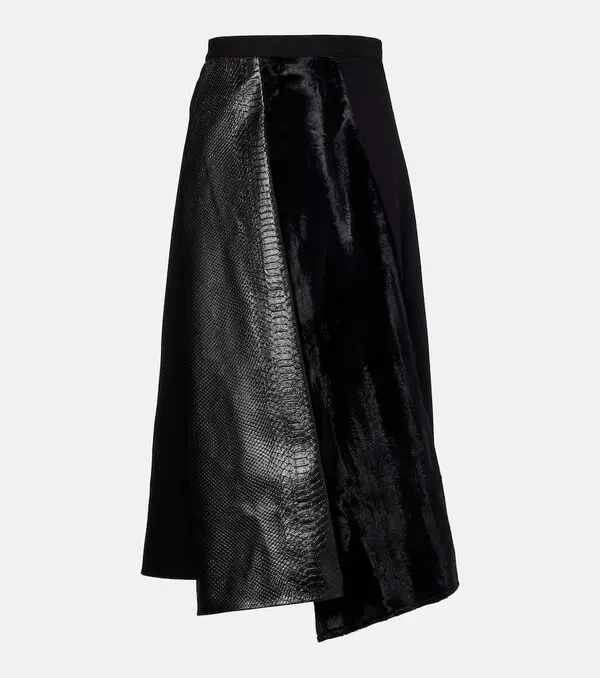 Junya Watanabe High-rise Wool-blend Maxi Skirt