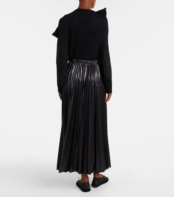 Junya Watanabe Pleated Maxi Skirt - Black
