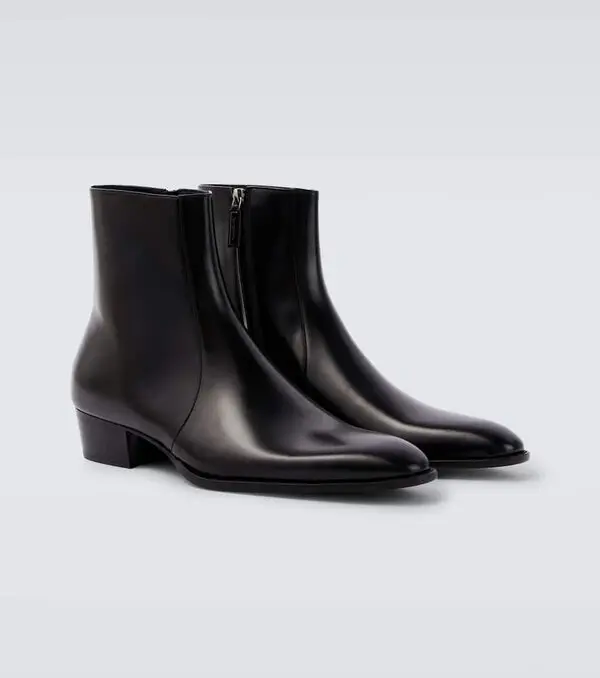 Saint Laurent Roman Leather Ankle Boots