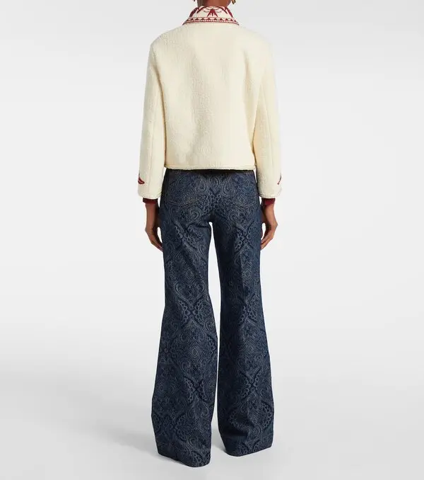 Etro Embroidered Wool Bouclé Jacket - Beige