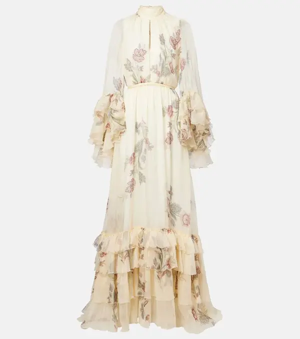 Etro Floral Silk Crepon Gown
