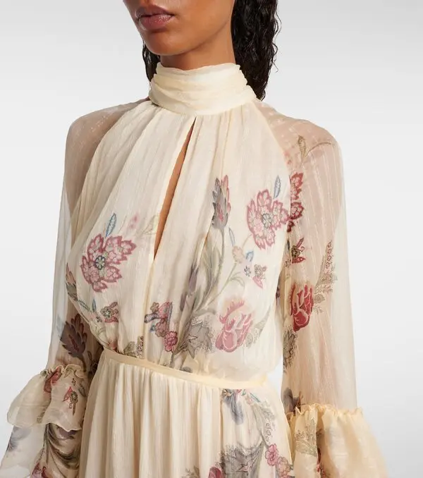 Etro Floral Silk Crepon Gown