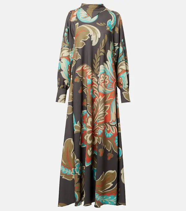 Etro Printed Asymmetric Maxi Dress - Multicoloured
