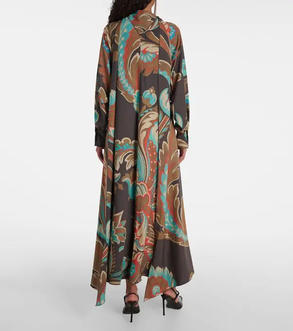 Etro Printed Asymmetric Maxi Dress