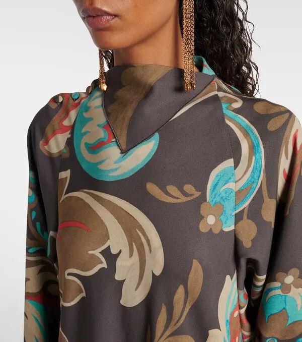 Etro Printed Asymmetric Maxi Dress