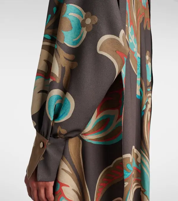 Etro Printed Asymmetric Maxi Dress