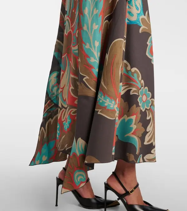 Etro Printed Asymmetric Maxi Dress