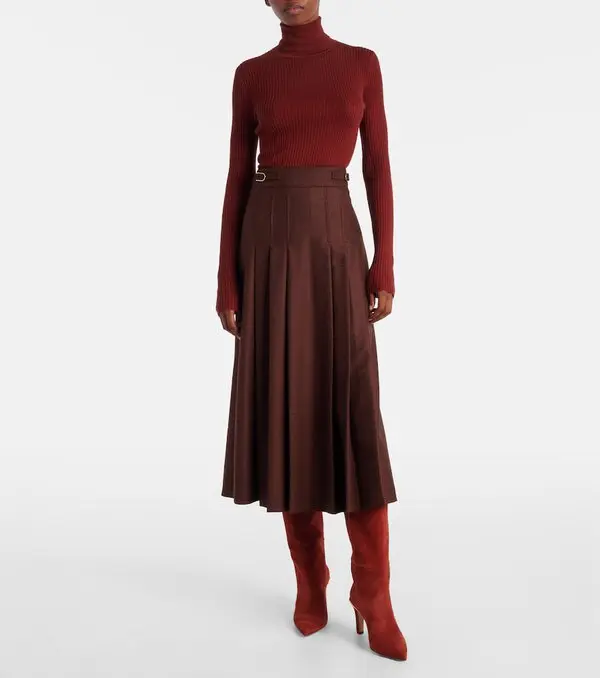 Gabriela Hearst Peppe Cashmere And Silk Turtleneck - Brown