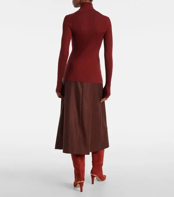 Gabriela Hearst Peppe Cashmere And Silk Turtleneck - Brown