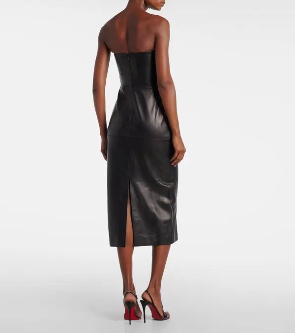 NENSI DOJAKA Leather Corset Dress