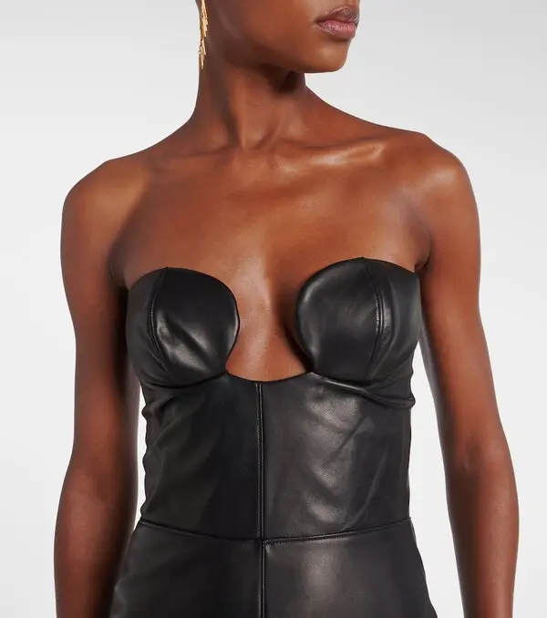 NENSI DOJAKA Leather Corset Dress