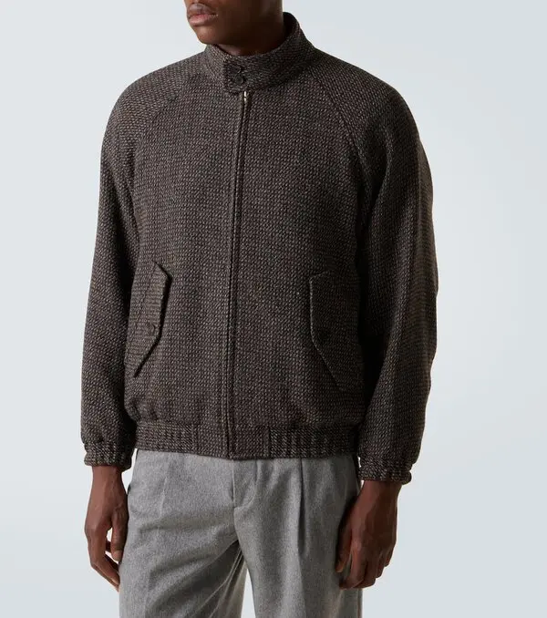 Auralee Wool, Alpaca, And Silk Tweed Blouson Jacket