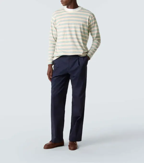 Auralee Striped Cotton Jersey T-shirt