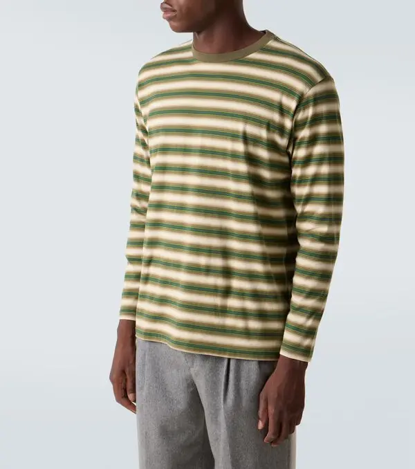 Auralee Striped Cotton Jersey T-shirt