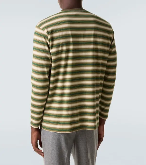 Auralee Striped Cotton Jersey T-shirt