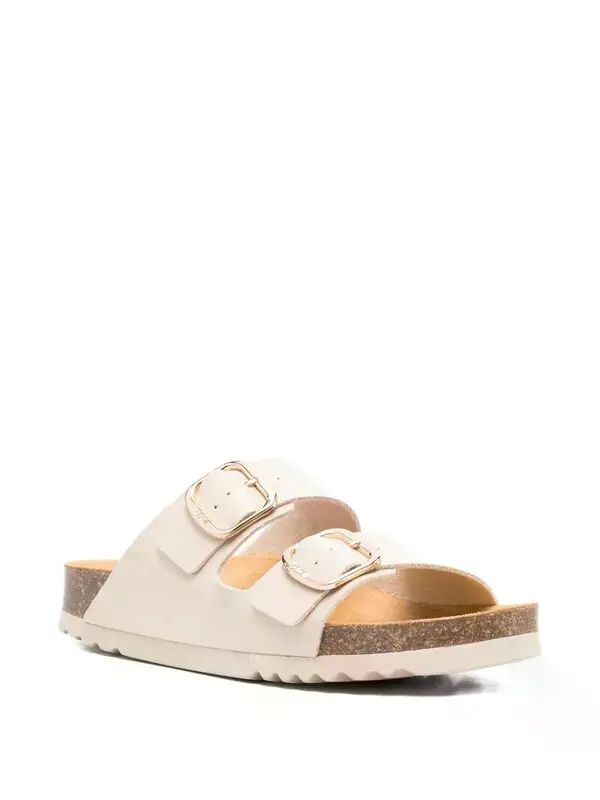 DR. SCHOLL'S SHOES Double-buckle Leather Sandals - Neutrals