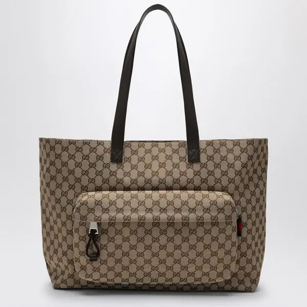 Gucci Large Shopping Bag In Gg Fabric - Beige