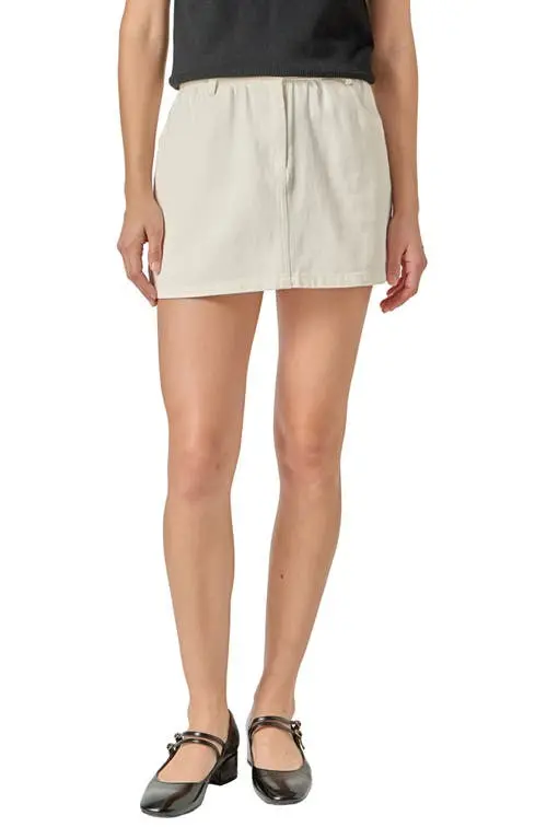 English Factory Shirred Denim Skort - White