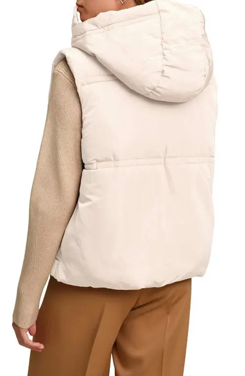 Deluc Quilted Hooded Puffer Vest - Latte