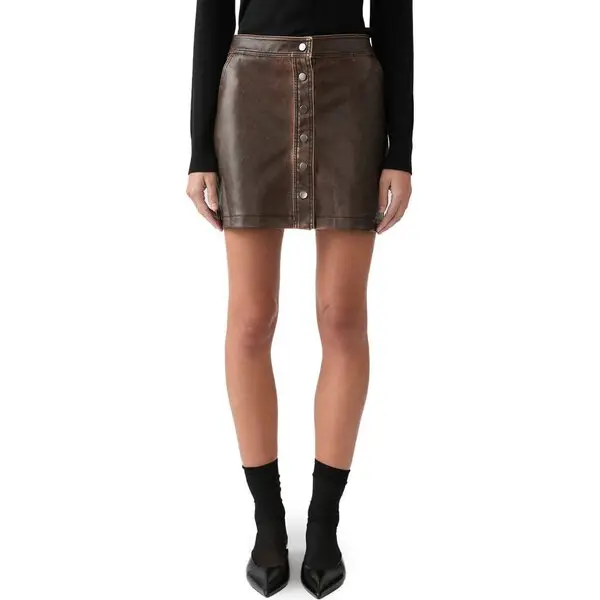 Deluc Thomas Faux Leather Mini Skirt