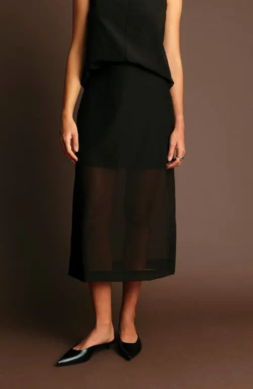 Deluc Sheer Midi A-line Skirt