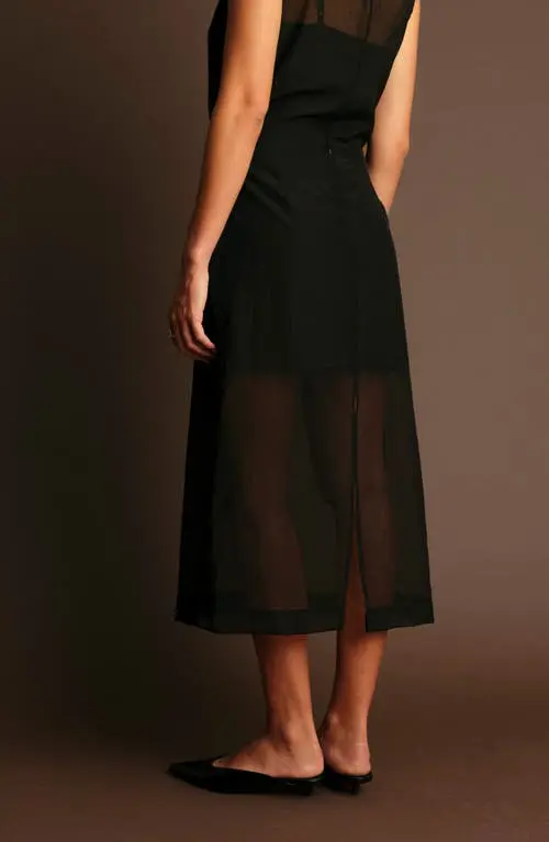 Deluc Sheer Midi A-line Skirt