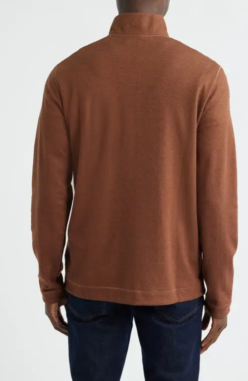 Johnston & Murphy Icon Reversible Quarter Zip - Rust/oatmeal