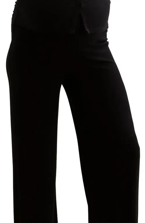 Hatch Collection Softest Rib Over Under Relaxed Pant - Black