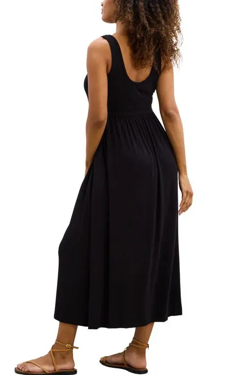 Hatch Collection Ribbed Tank Nursing Dress - Black