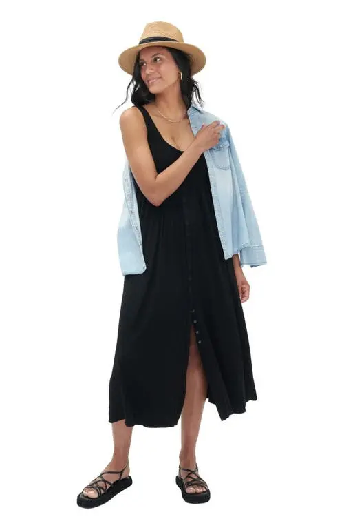 Hatch Collection Ribbed Tank Nursing Dress - Black