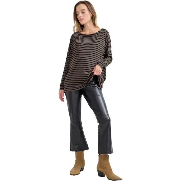 Hatch Collection Vegan Stretch Leather Crop Flare