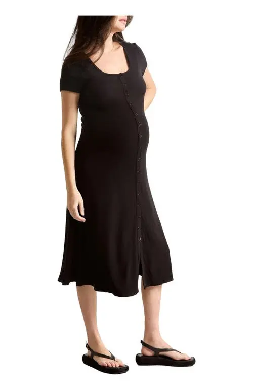 Hatch Collection Softest Rib Nursing Midi Dress