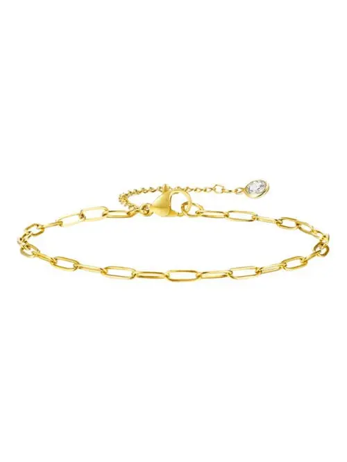 HOLLYWOOD SENSATION Paperclip Link Bracelet - Gold