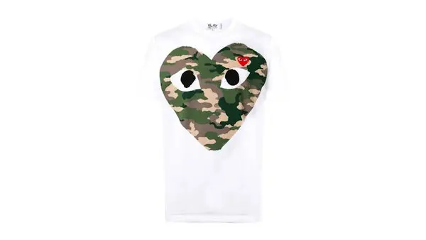 Play Comme Des Garcon Camouflage T-shirt P1t242 - White