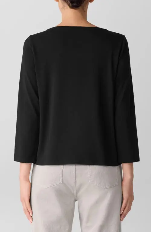 Eileen Fisher Stretch Jersey Scoop-neck Shirt