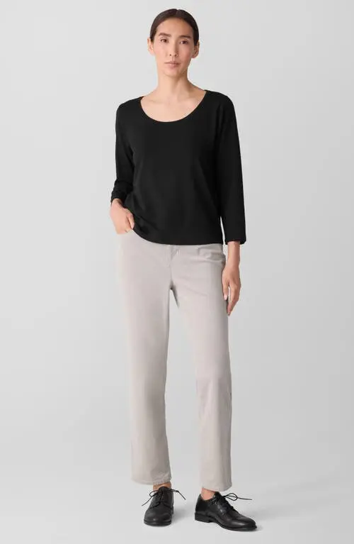 Eileen Fisher Stretch Jersey Scoop-neck Shirt