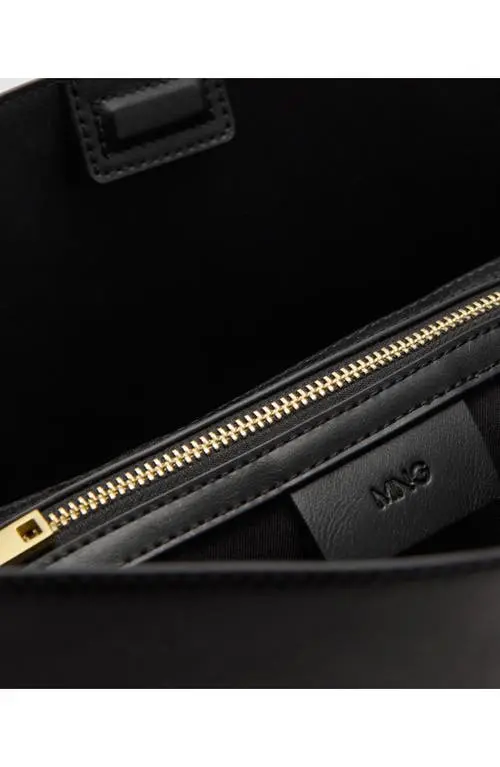 Mango Faux Leather Shopper Bag
