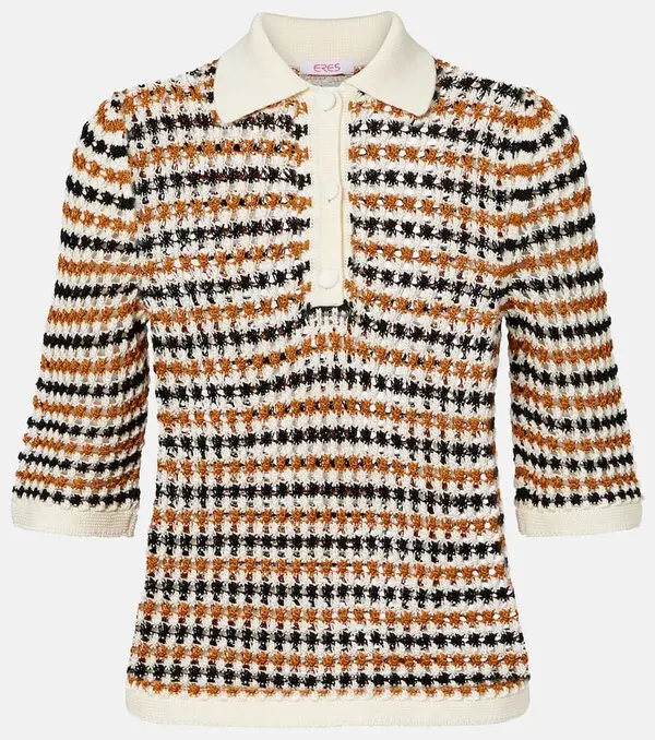 ERES Comeback Open-knit Cotton-blend Polo Shirt - Multicoloured
