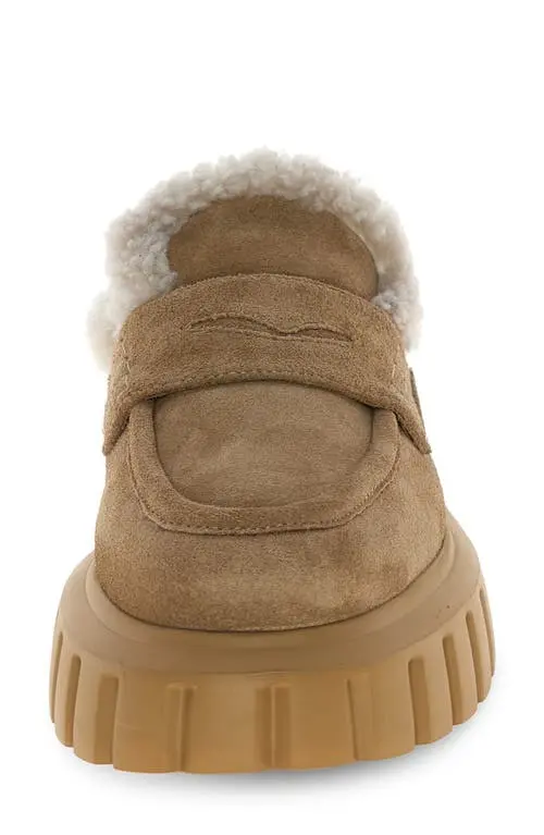 VOILE BLANCHE Grenelle Genuine Shearling Platform Mule - Light Brown